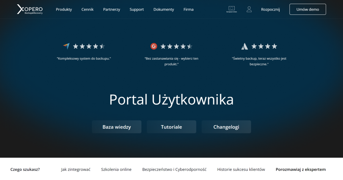 Portal użytkownika - Xopero